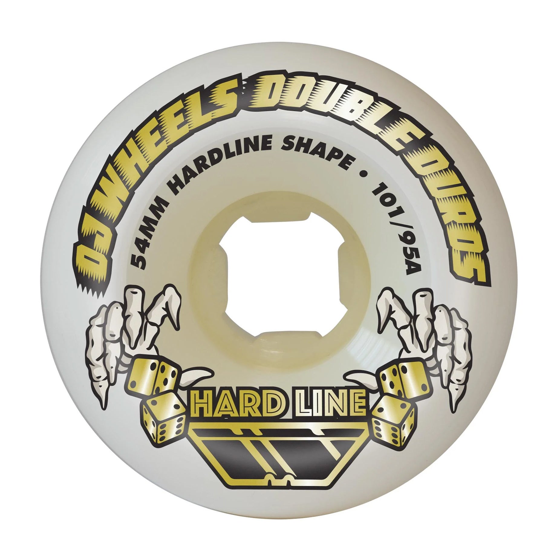 OJ Double Duro Hardline 54mm 101A/95A Skateboard Wheels - White ...